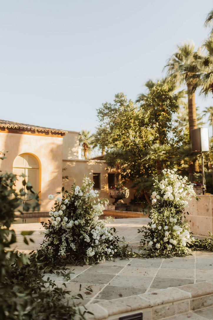 Romantic White Floral Royal Palms Wedding - arraydesignaz.com